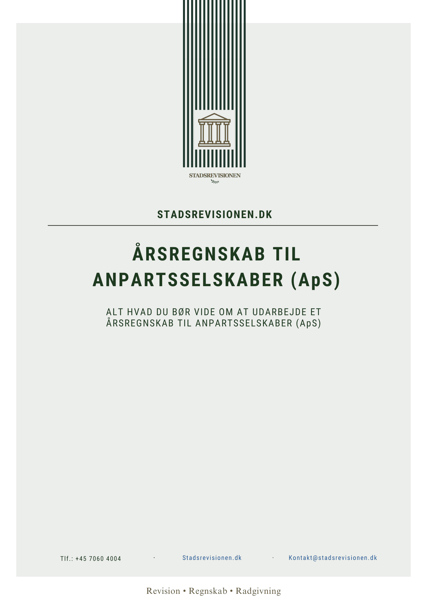 E-bog om årsregnskab til ApS - Stadsrevisionen